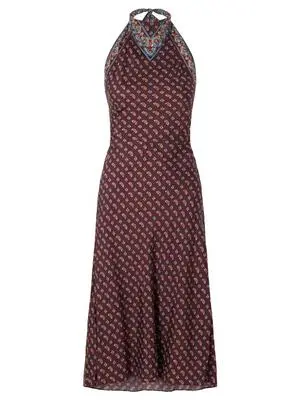 DÔEN Zilda Printed Halterneck Silk-blend Midi Dress - Multi