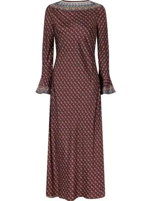 DÔEN Davina Printed Silk-blend Satin Maxi Dress - Multi