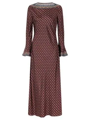DÔEN Davina Printed Silk-blend Satin Maxi Dress - Multi