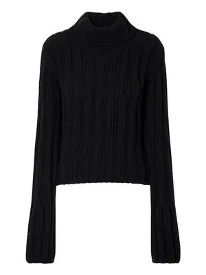 Khaite Kelly Ribbed Cashmere Sweater - Black
