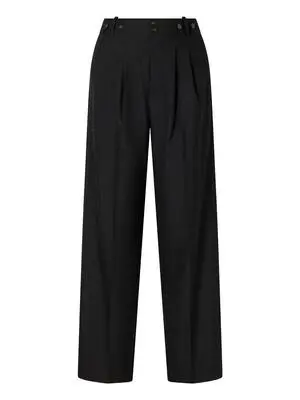 DÔEN Olivia Poplin Wide-leg Pants - Black