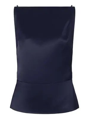 Co Paneled Satin Tank - Navy
