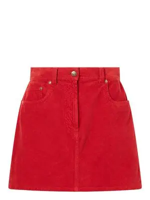 Versace Cotton-velvet Mini Skirt - Red