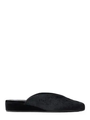 ANCIENT GREEK SANDALS Velvet Wedge Mules - Black