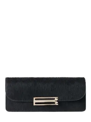 Victoria Beckham Dorian East-west Calf Hair Clutch - Black