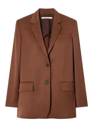 Another Tomorrow Wool Blazer - Brown