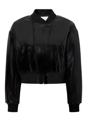Citizens Of Humanity Camille Cropped Recycled-leather Jacket - Black