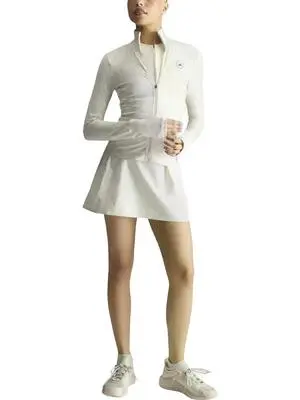 Adidas By Stella McCartney Cut-out Logo-print Dress - Neutrals