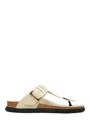 BIRKENSTOCK Gizeh Patent Leather Sandals Neutrals