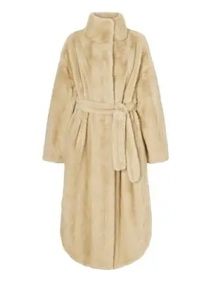 THE FRANKIE SHOP Ravello Plush Coat - Beige