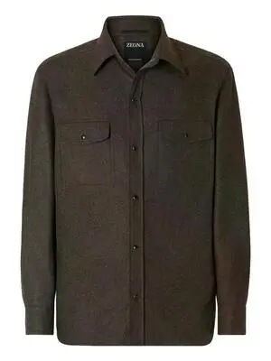 Zegna Oasi Cashmere Overshirt - Brown