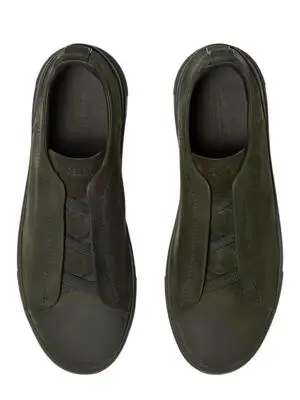 Zegna Dark Olive Triple Stitch™ Secondskin Sneakers - Green
