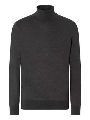 ZEGNA Dark Grey Mélange Cashseta Turtleneck Sweater