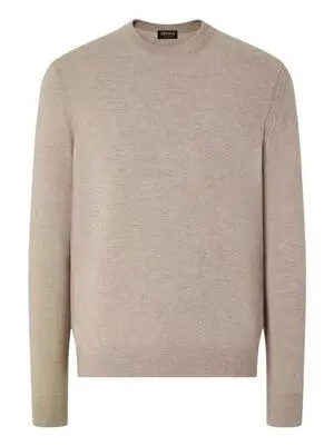 Zegna Light Taupe Oasi Cashmere Crewneck - Neutrals