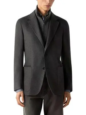 Zegna Dark Mélange Oasi Cashmere Jacket - Grey