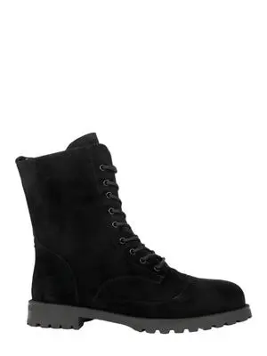 LINDA BAUMANN Lace-up Suede Boots - Black