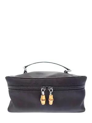 GUCCI 20th Century Nylon Bamboo Vanity Bag