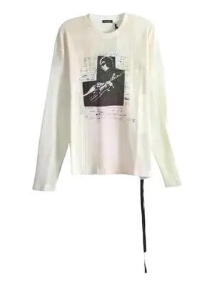 ANN DEMEULEMEESTER Emil Graphic-print Waffle-knit T-shirt - Neutrals