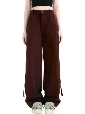 ANN DEMEULEMEESTER Kristel Strap-detail Wide-leg Trousers Red