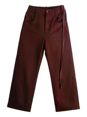 ANN DEMEULEMEESTER Kristel Strap-detail Wide-leg Trousers - Red