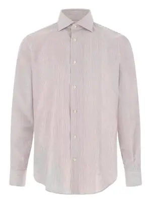 Boggi Milano Shirt Striped Cotton Non-iron Slim Fit - Red