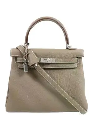 Hermès Kelly 25 Leather Shoulder Bag Neutrals