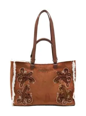 ERMANNO FIRENZE Small Embroidered Tote Bag - Brown