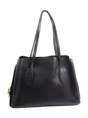 COACH VINTAGE Turn-lock Leather Shoulder Bag - Black