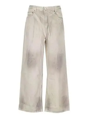 FOUND Lacy Distressed Wide-leg Jeans