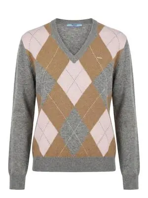 Prada Prada Women Cashmere Argyle Sweater Multicolor