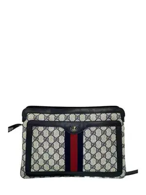 Gucci 1970-1980 Gg Supreme Web Ophidia Crossbody Bag - Grey