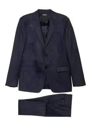 Zegna Prince Of Wales Check Suit - Blue