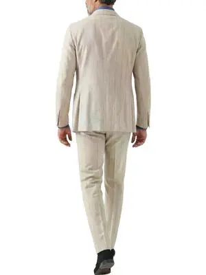 Brunello Cucinelli Double-breasted Pinstripe Suit - Neutrals