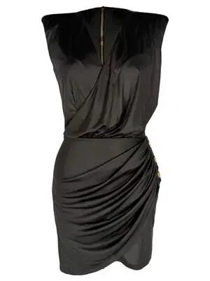 Balmain 2020s Draped Mini Dress - Black