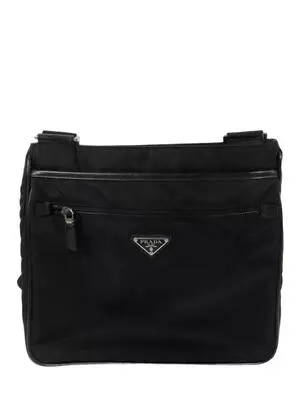 Prada Tessuto Saffiano Cross Body Bag - Black
