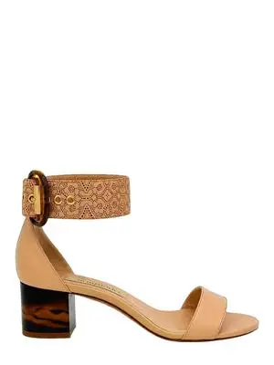 Burberry Ankle Strap Block-heel Sandals - Neutrals