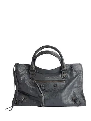 Balenciaga Le City Medium Bag In Arena Leather - Gray