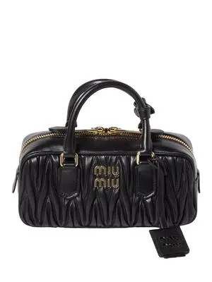 Miu Miu Arcadie Regular Matelassé Nappa Leather Bag - Black