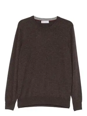 Brunello Cucinelli Cashmere Crew Neck Sweater - Brown