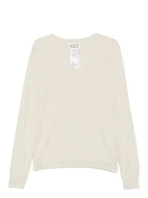 MAISON MARGIELA Maglia In Cotone Con Scollo A V - Multicolor