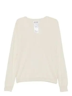 MAISON MARGIELA Maglia In Cotone Con Scollo A V - Multicolor