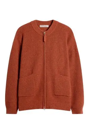 FRIZMWORKS Wool Deck Zipup Cardigan - Brick