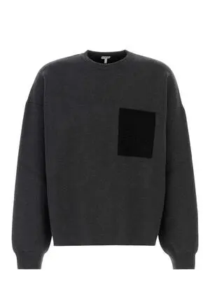 Loewe Dark Grey Stretch Cotton Blend Sweater - Gray