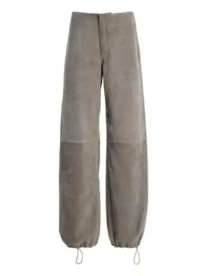 Still Here Sport Suede Mid-rise Wide-leg Jeans - Grey