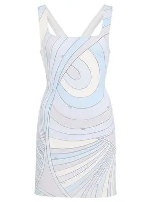 Emilio Pucci Printed Jersey Mini Dress - Blue