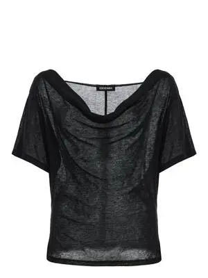 EB DENIM Madeo Cowl-Neck Top Black