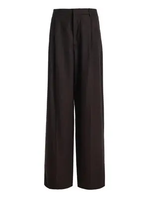 AGOLDE Sathia Felted Wool Wide-leg Pants - Brown