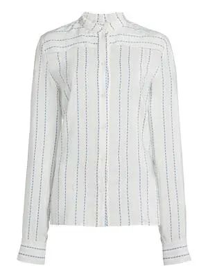 Chloé Embroidered Silk-blend Shirt - White