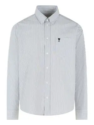 AMI Paris Ami Paris 'Ami De Cœur' Black And White Cotton Shirt Men Black