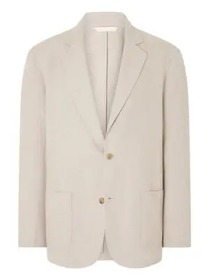 De Bonne Facture Writer's Unstructured Linen Suit Jacket - Neutrals